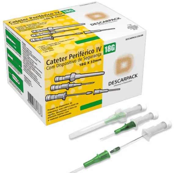 CATETER (ABOCATH/JELCO) PERIFERICO IV 18G C/DISP SEG C/100 UNID ...